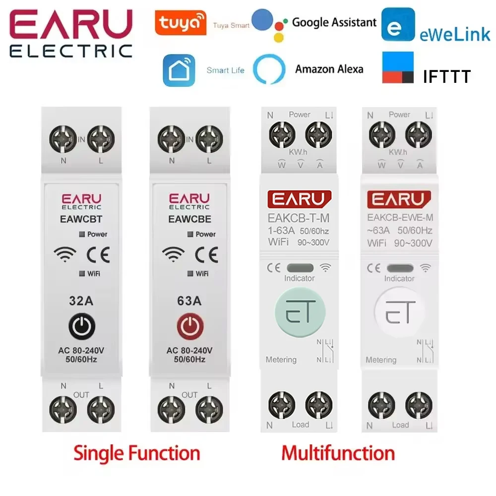 Tuya-eWeLink-WiFi-Smart-Circuit-Breaker-MCB-1P-63A-Power-Energy-kWh ...