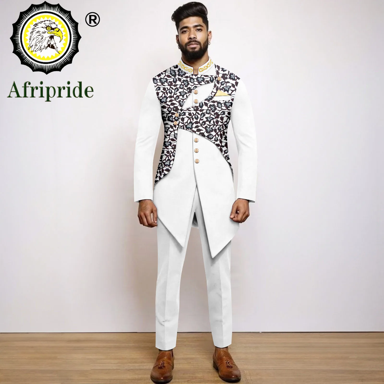 African-Suits-for-Men-Slim-Fit-Embroidery-Single-Breasted-Print-Blazer ...