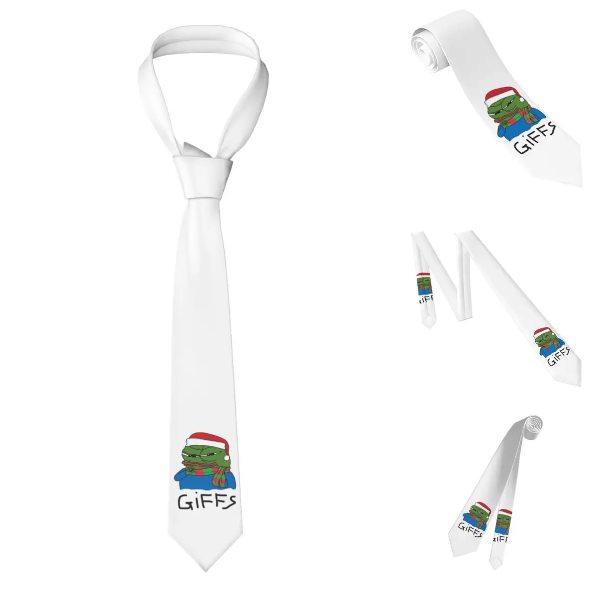 Pepe-The-Frog-Peepo-Emote-Necktie-for-Men-Silk-Polyester-Slim-Neck-Ties ...