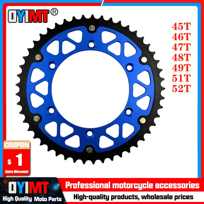 45T-52T-Motorcycle-Rear-Sprocket-For-YAMAHA-WR125-YZ125-TTR230-WR250 ...