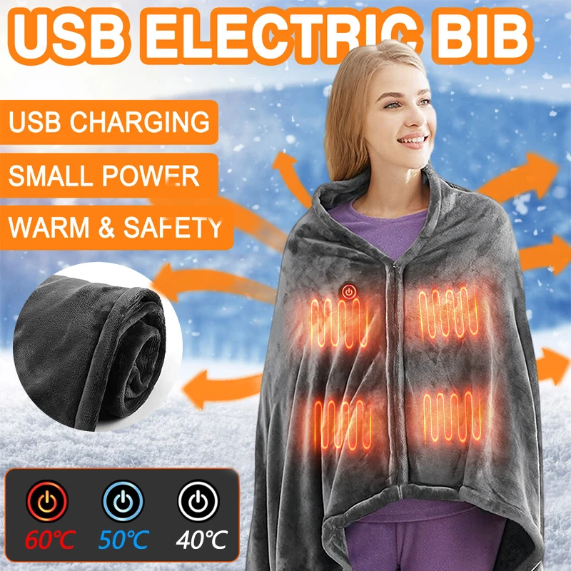 USB-Electric-Heating-Blanket-Heated-Warm-Shawl-3-Gear-Adjust-Flannel ...