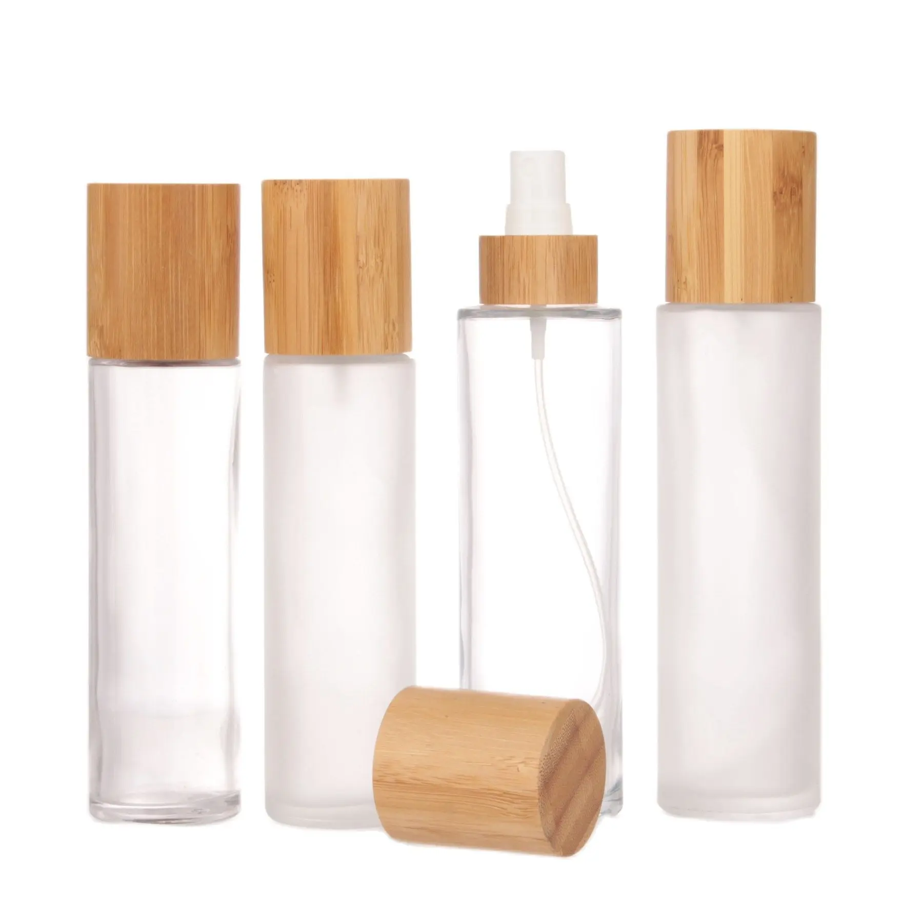 Vazio 150ml 120ml bambu tampa fosco vidro spray garrafa com névoa fina ...