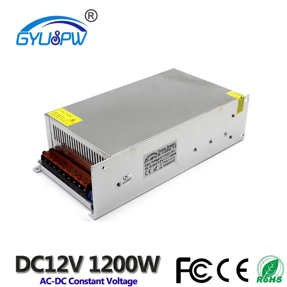 電源 dc 12v 100A 1200 ワット ac dc コンバータ led ドライバ 220 v 110 v ac DC12V smps ...