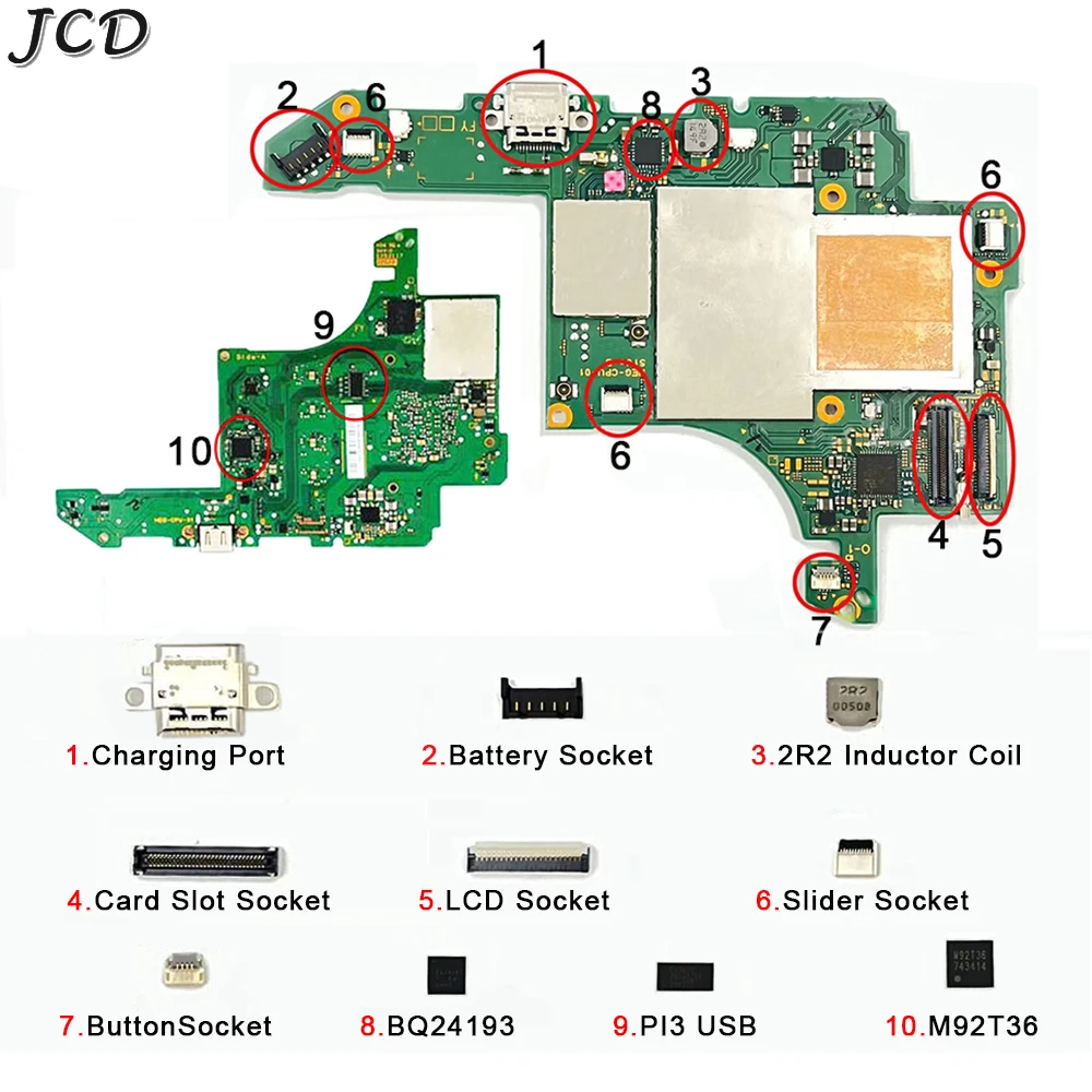 JCD-For-Switch-NS-OLED-Original-Charging-Port-Battery-Socket-Card-Slot ...