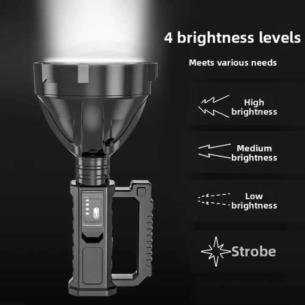200 000 Lumens LED Flashlight with Rechargeable Battery and Triangular ...