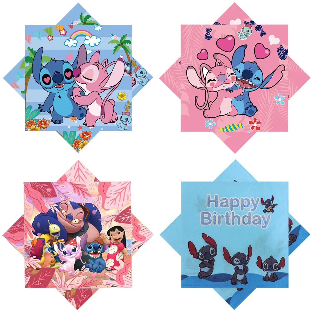 20-40pcs-Disney-Lilo-Stitch-Napkins-Cute-Angel-Birthday-Party ...