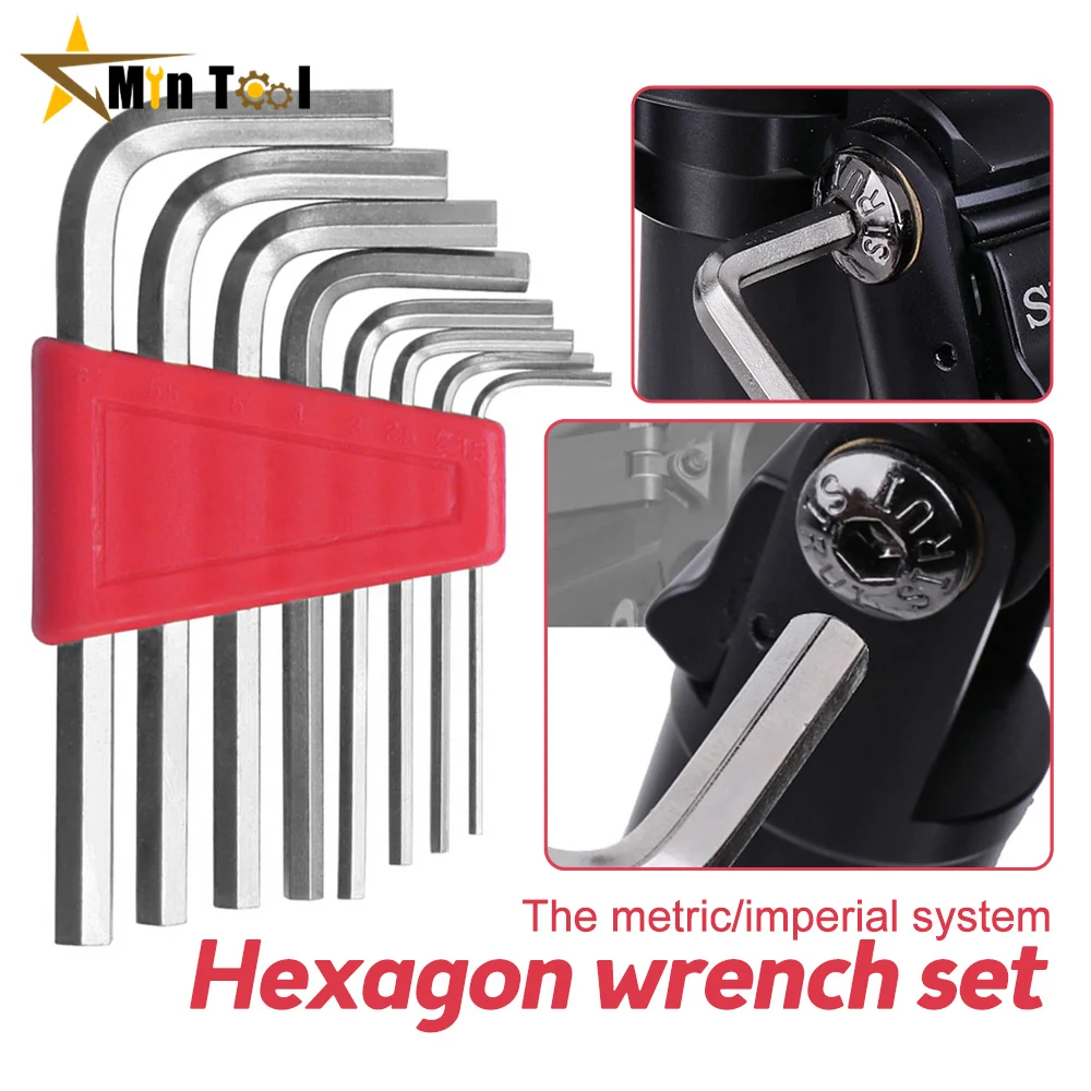 5PCS-Wrench-Metric-Wrench-Inch-Wrench-L-Size-Allen-Key-Short-Arm-Tool ...