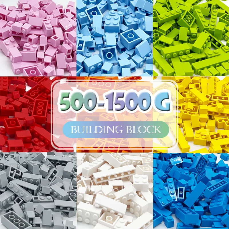 500-1500g Bulk Solid Color Building Blocks Compatible lego Major Bricks ...