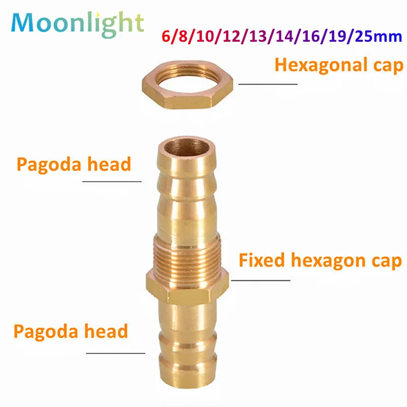 6mm-25mm-Hose-Barb-with-Nut-Bulkhead-Brass-Barbed-Tube-Pipe-Fitting-Coupler-Connector-Reduce ...