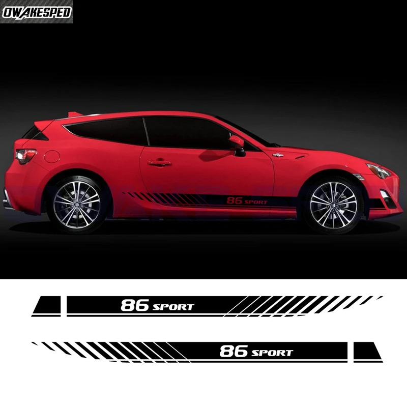 Sport-Stripes-Car-Door-Side-Skirt-Sticker-For-Toyota-86-GTS-GT-TRD-GR ...