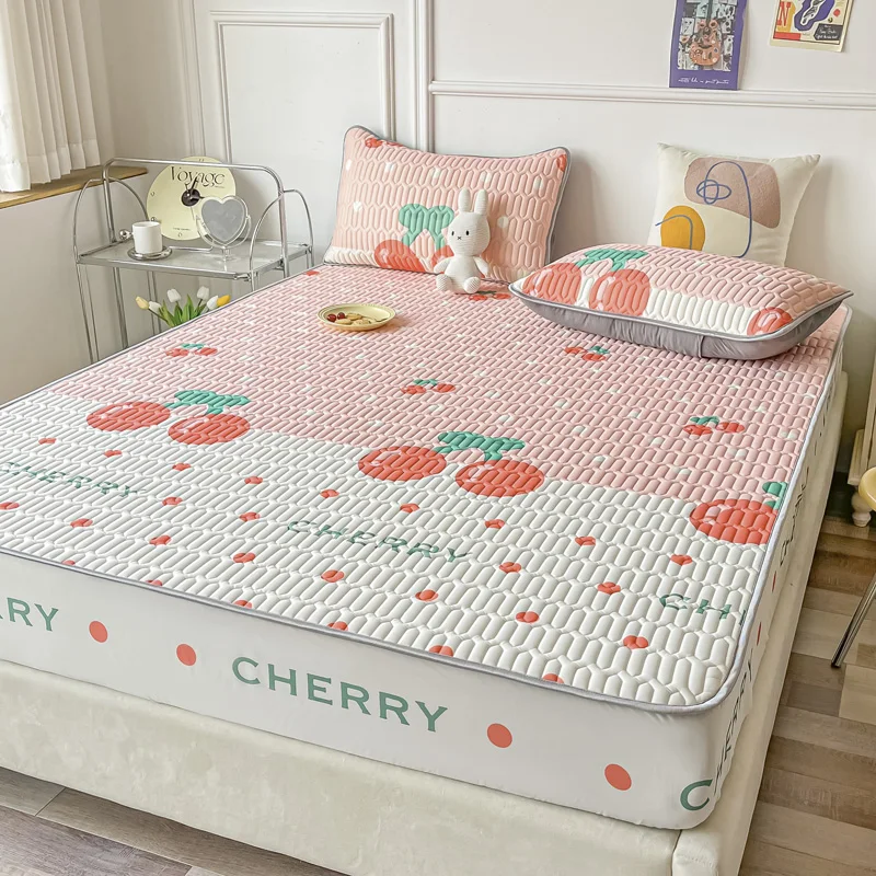 Natural-Latex-Breathable-Cool-Feel-Bed-Mat-for-Summer-Quilted-Smooth ...