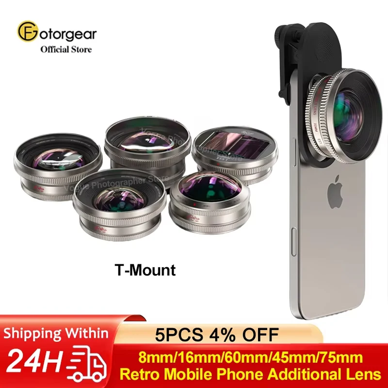 Fotorgear Retro T-Mount Mobile Phone External Lens,16mm Ultra Wide ...