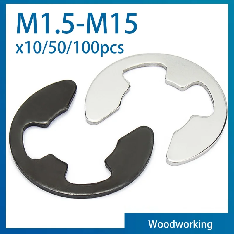 10-50-100pcs-304-Stainless-Steel-65-Mn-Steel-E-Clip-Circlip-Retaining ...