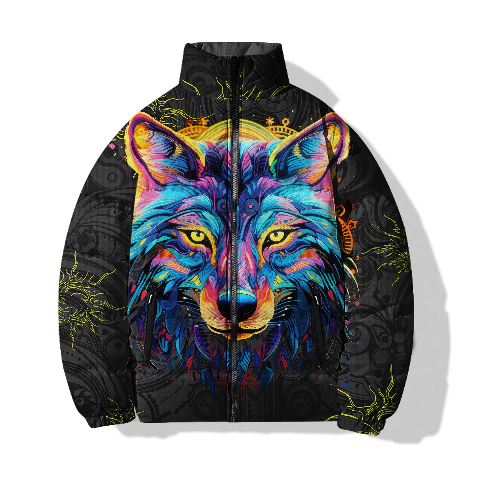 Abrigo de lobo para hombre con impresión 3D, abrigo de invierno para hombre, chaquetas modernas ...