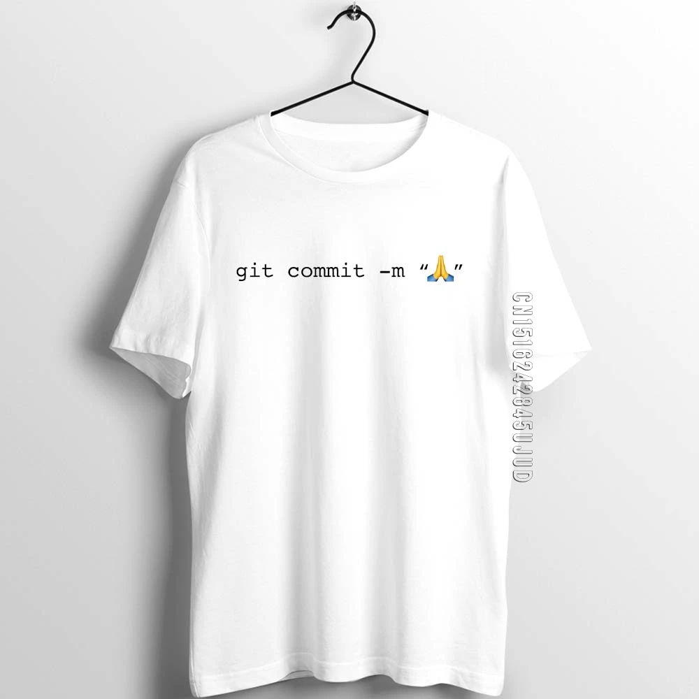 Unix-T-Shirt-Men-Guys-Programmer-Coder-Developer-Funny-Git-Commit-Pray ...