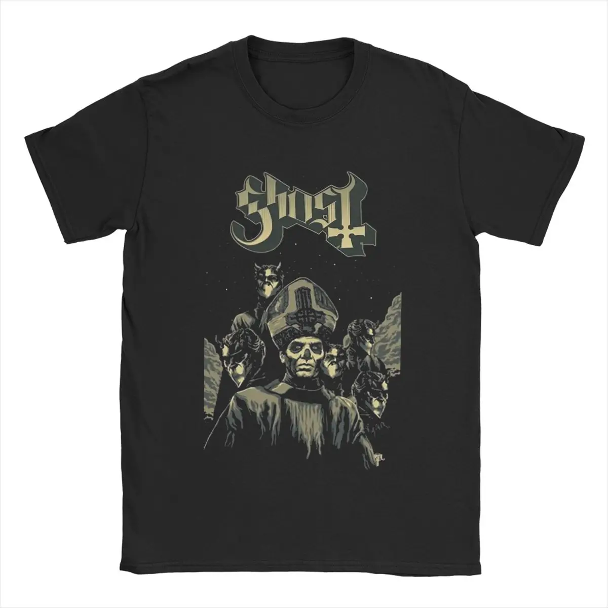 Ghost Band Men T Shirts Vintage Tee Shirt Short Sleeve Crew Neck T ...