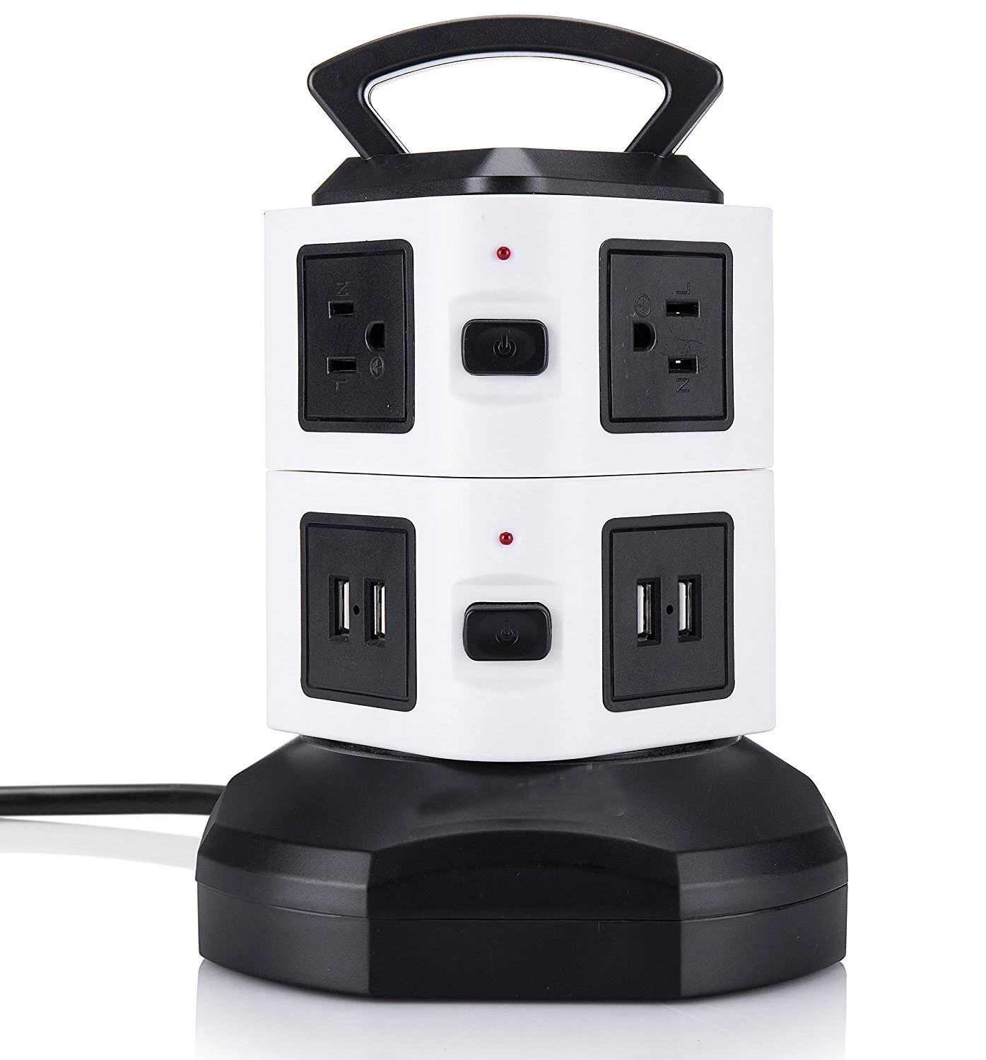 10 Outlet Surge Protector Power Strip with 4 Port USB Charging Ports 6 ...