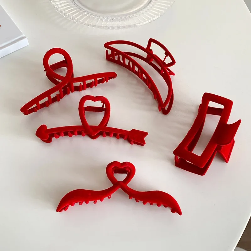 Pinzas-para-el-pelo-rojas-para-mujer-accesorios-para-el-cabello-con ...