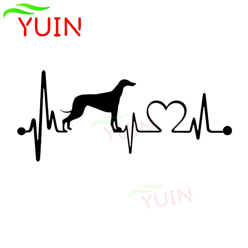 Creative Car Sticker Greyhound Heartbeat Dog Animal Decal Cars Shape ...