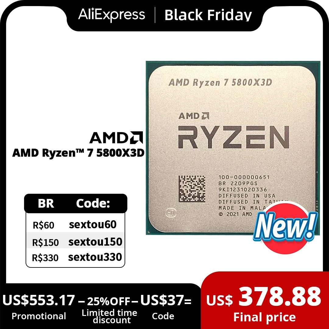 Amd Ryzen 7 5800x3d R7 5800x3d 3.4 Ghz 8-core 16-thread Cpu Processor ...
