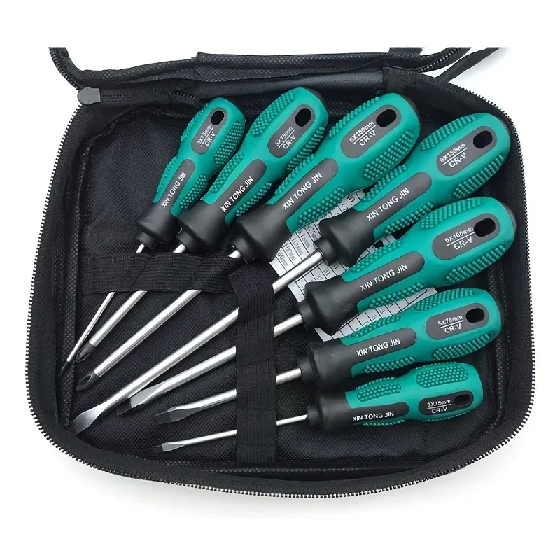 Magnetic-Screwdriver-Set-Professional-Cushion-Grip-5-Flat-Head-and-4 ...