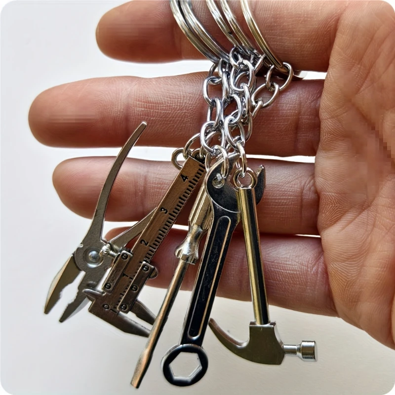 5PCS Exquisite Keychain Mini Hardware Tools Keychain Set Screwdriver ...