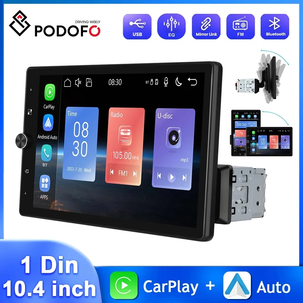 Podofo-1-Din-MP5-Car-Stereo-Radio-Carplay-Android-Auto-10-4-HD-2-5D ...