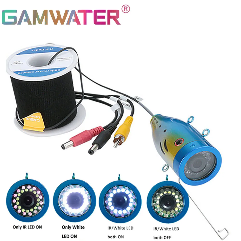 Gamwater 1000tvl Underwater Fishing Cable 15m 20m 30m 50m+ Camera With ...