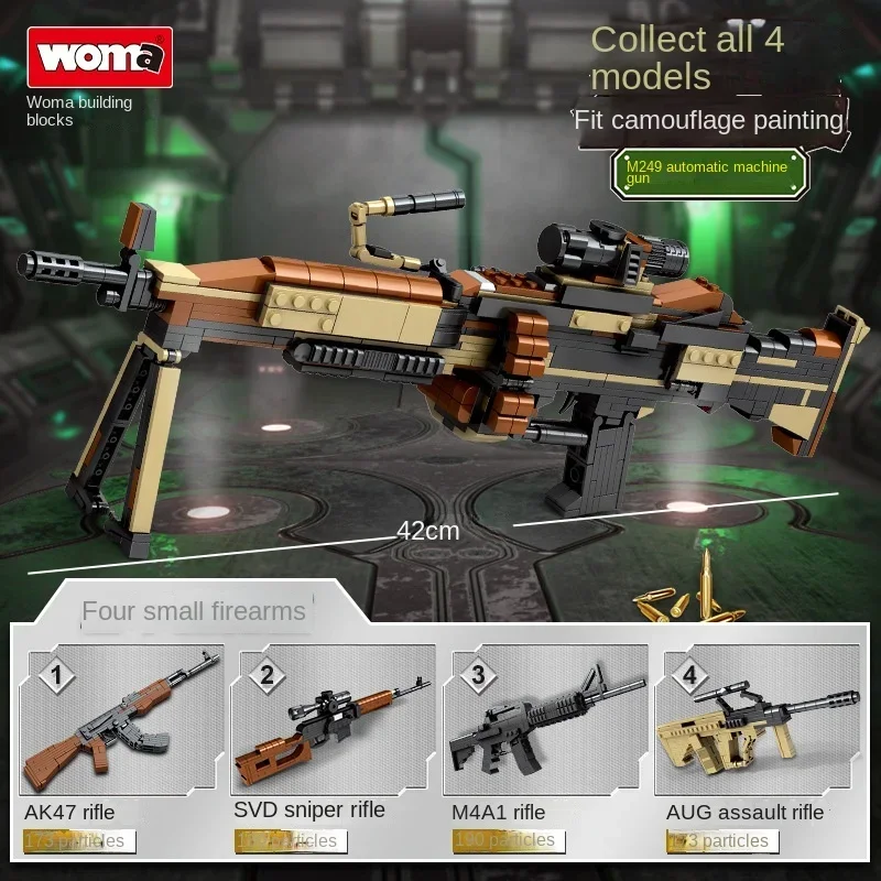 Assault-Rifle-Model-Building-Blocks-Launchable-Military-Army-Weapon-Toy ...