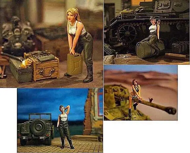 1/35 German Women's Maintenance Crew 4-person Resin Soldier Model Kit ...