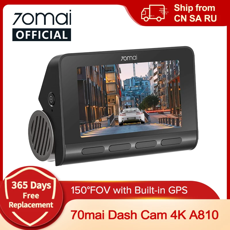 70mai-Dash-Cam-A810-UHD-4K-150FOV-GPS-ADAS-24H-Parking-4G-Connectivity ...