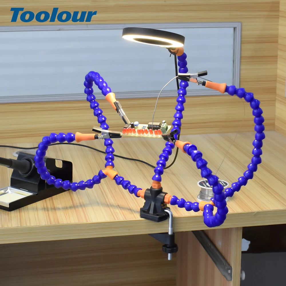 Toolour-Helping-Hands-Soldering-Third-Hand-Tools-5-Flexible-Arms-With ...