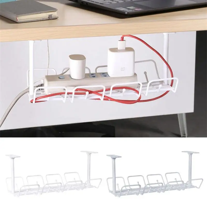 Under-Desk-Cable-Management-Tray-Home-Living-Room-Storage-Rack-Wire ...