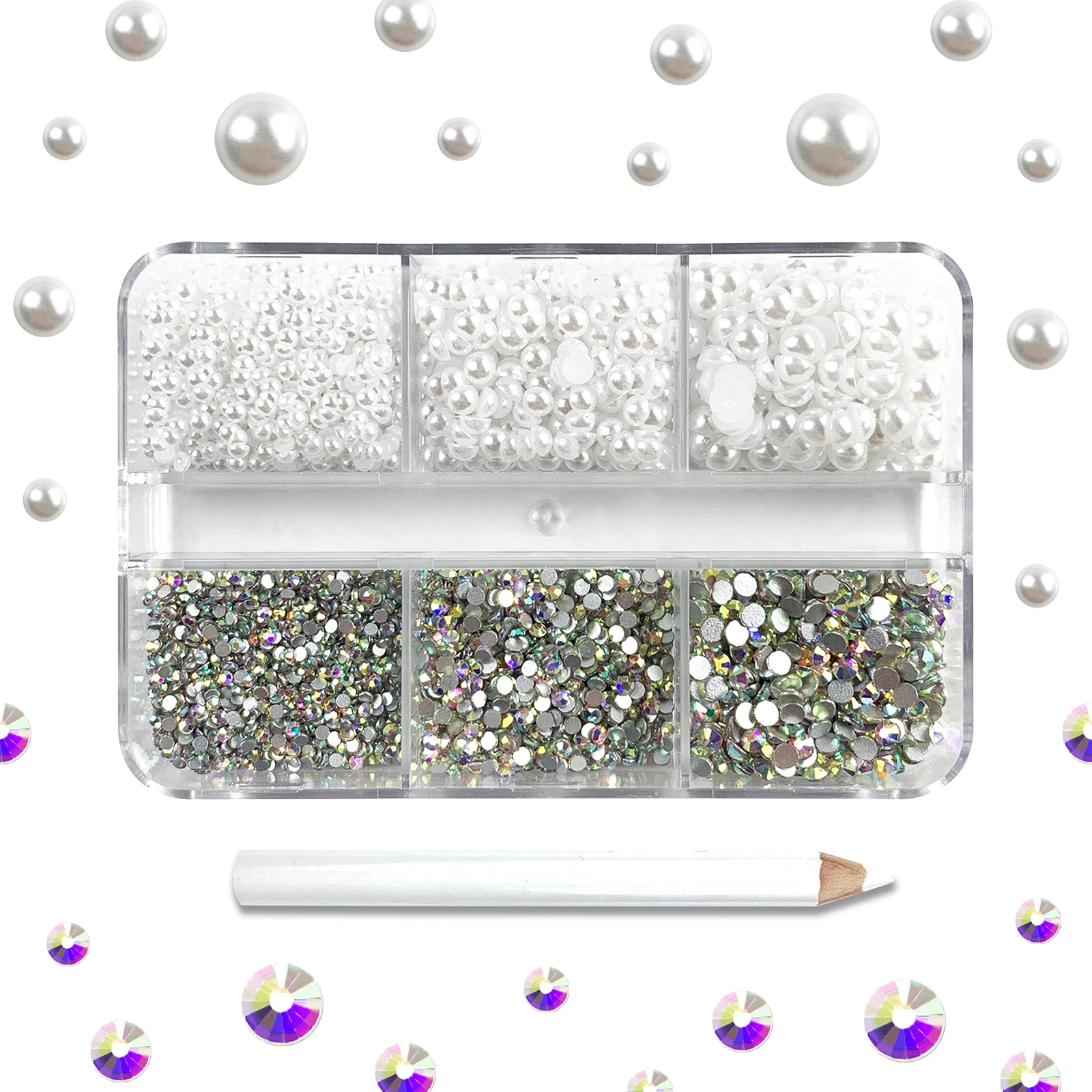 1-Box-Luxury-Nail-Rhinestones-White-Pearls-Nails-Charms-Designs-3D-Cute ...