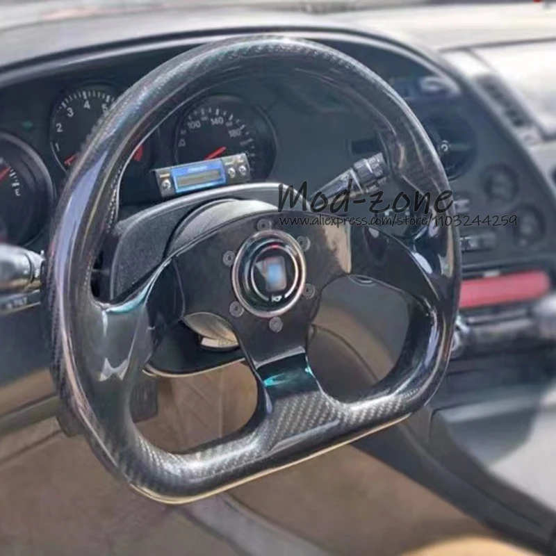 D-shaped-13-Inch-325x295MM-High-Gloss-Finish-Dry-Carbon-Fiber-Car ...