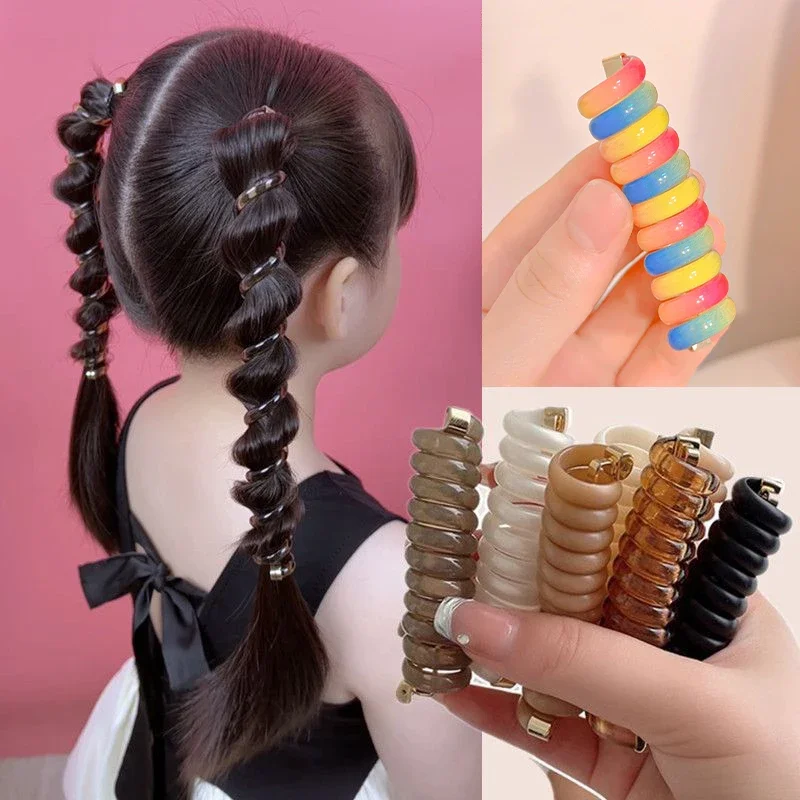 Pita-karet-elastis-untuk-anak-perempuan-ikat-rambut-kawat-telepon-ikat ...