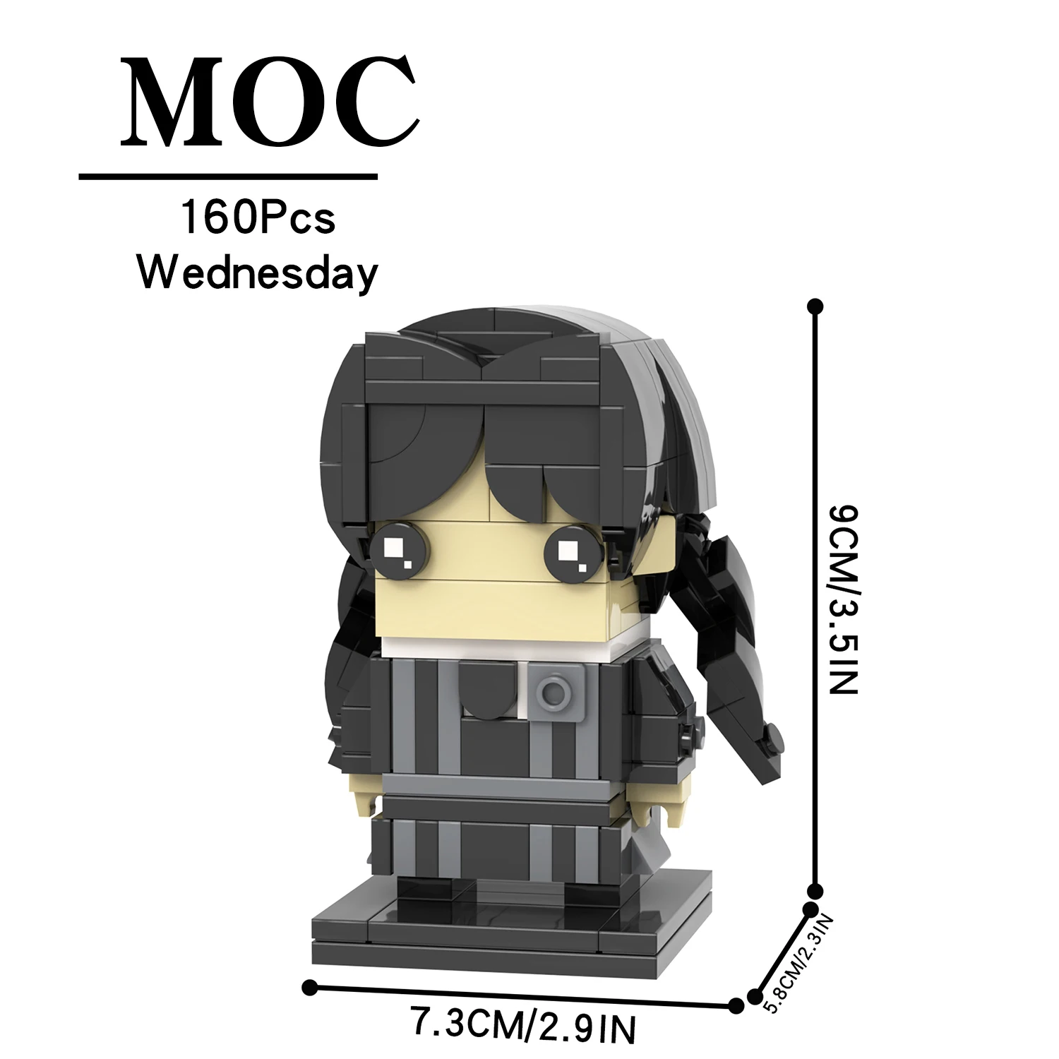 MOC1201-Horror-Movie-Wednesday-Girl-Character-MOC-Brick-Action-Figure ...
