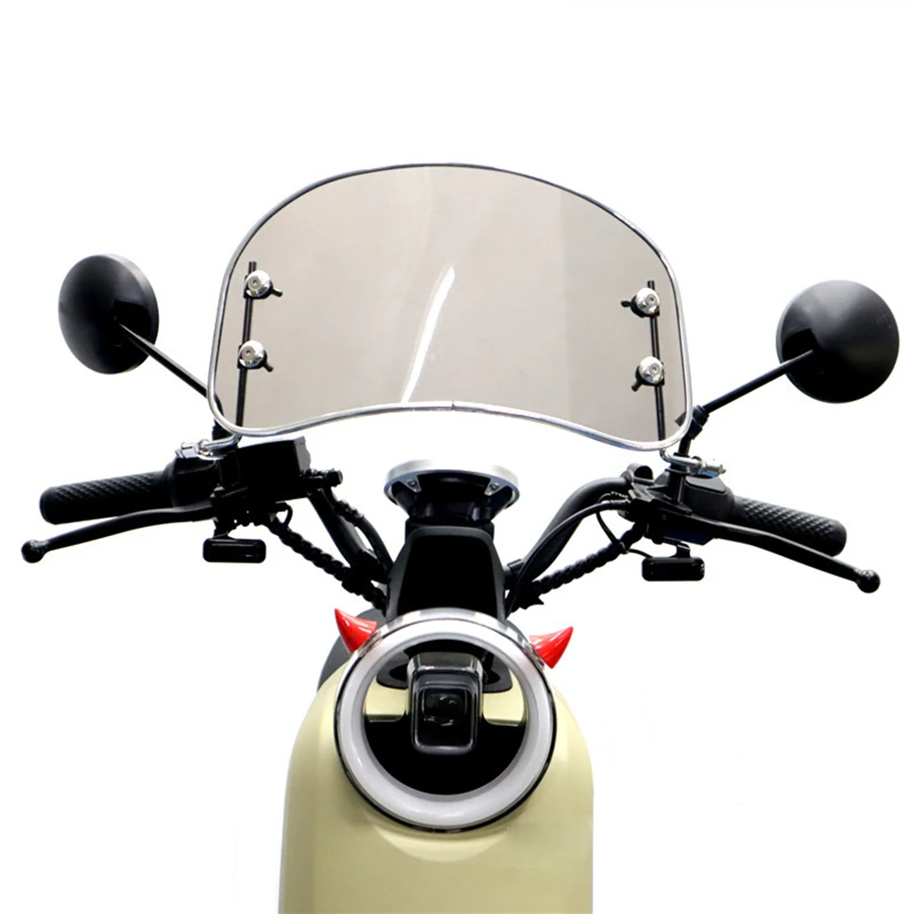 Universal-Motorcycle-Windshield-Retro-Front-Wind-Deflector-Windscreen ...