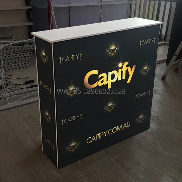 Aluminum Backlit Pop up Trade Show Reception Desk Counter - AliExpress ...