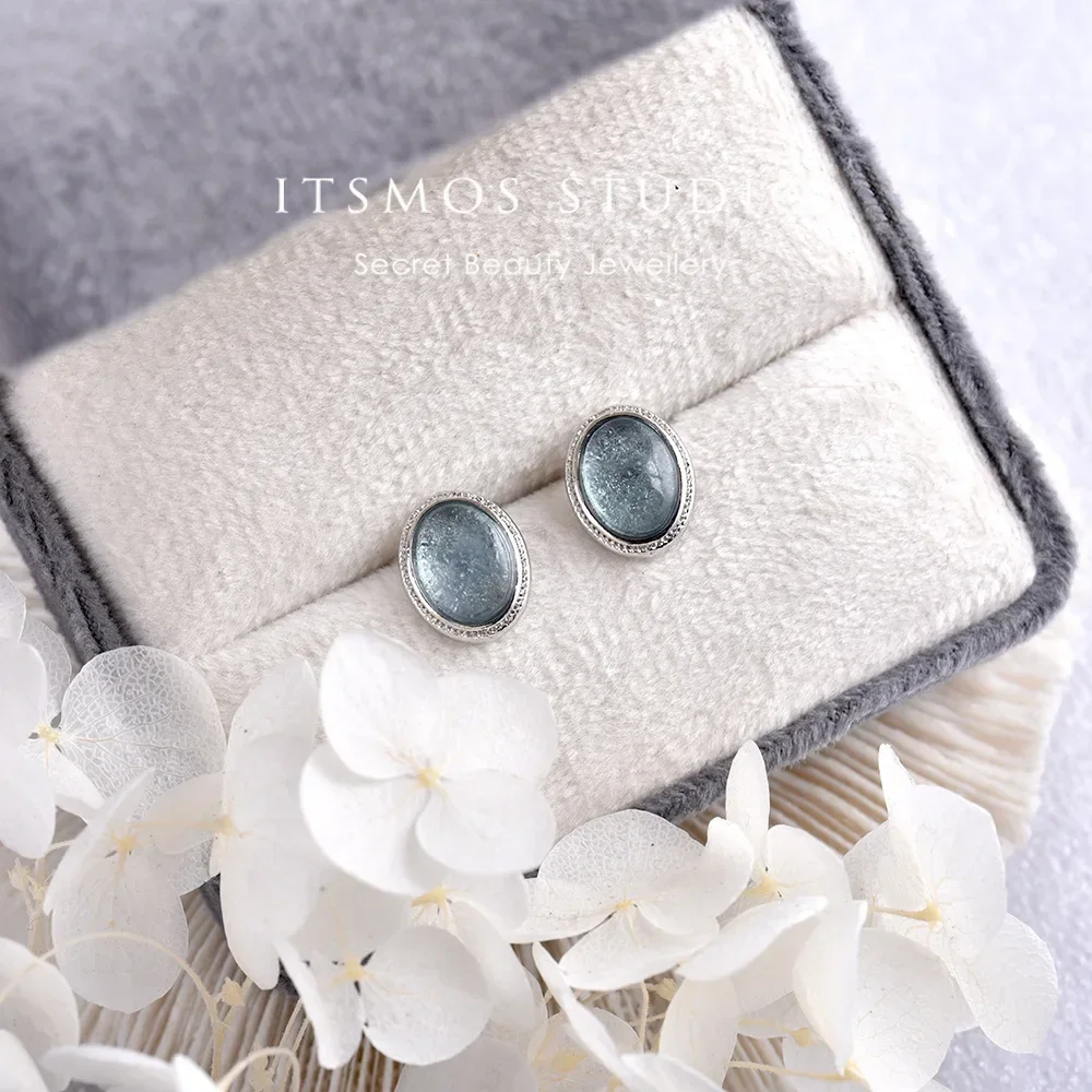 ITSMOS-pendientes-ovalados-de-Aguamarina-para-mujer-cabuj-n-Natural ...