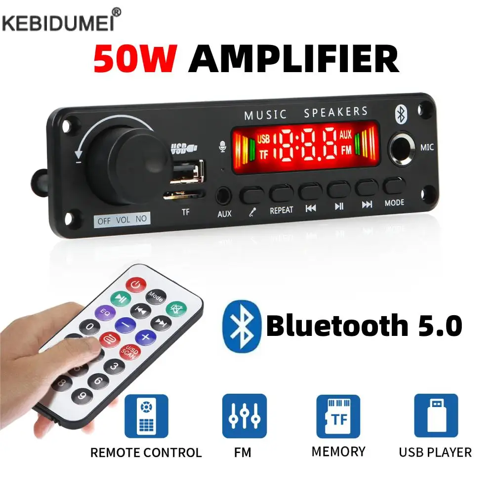 50W-DIY-Amplifier-Bluetooth-Decoder-Board-6-18V-6-5mm-Microphone-FM ...
