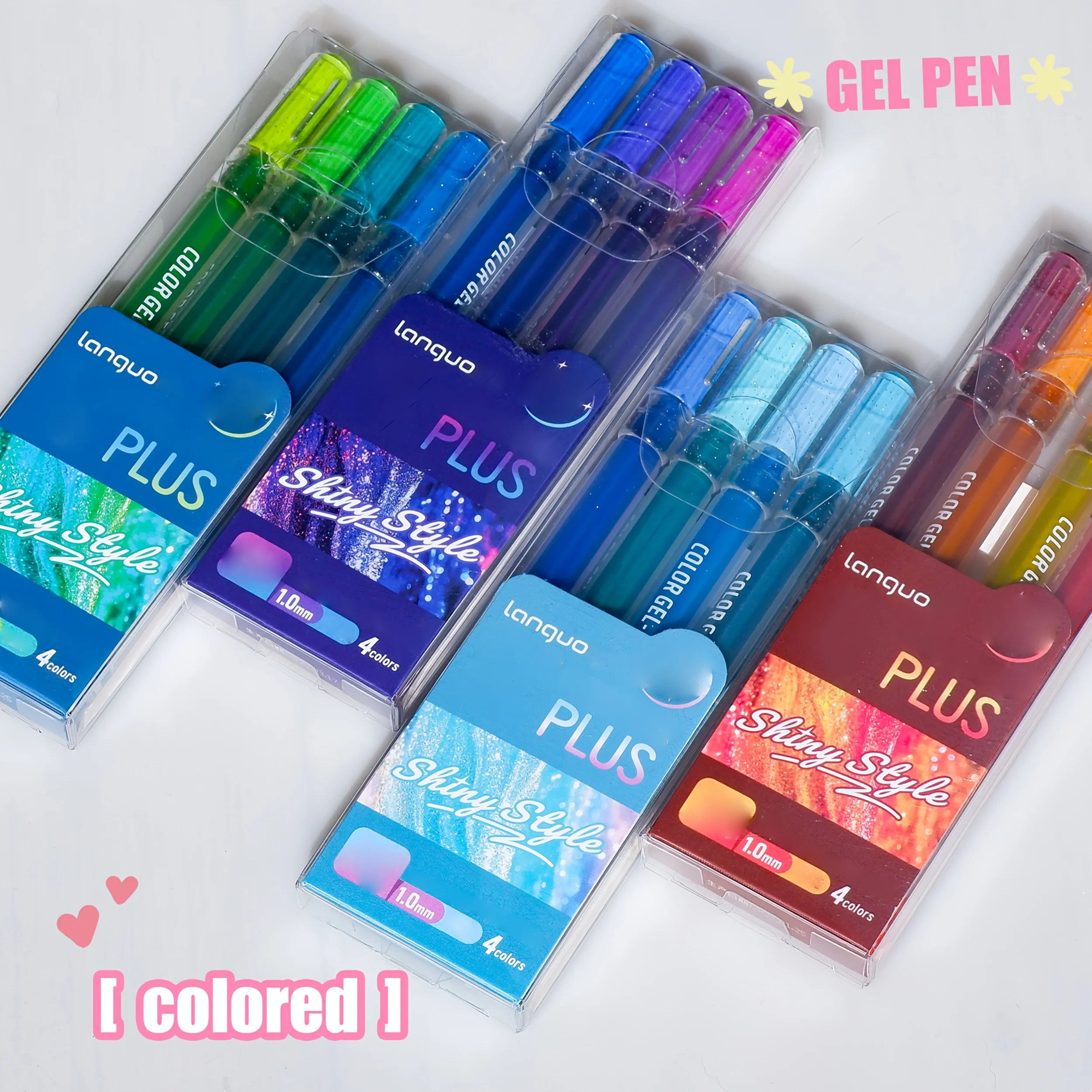 4pcs Glitter Neutral Pens, Medium Tip, Multiple Colors, Ideal for Diary ...