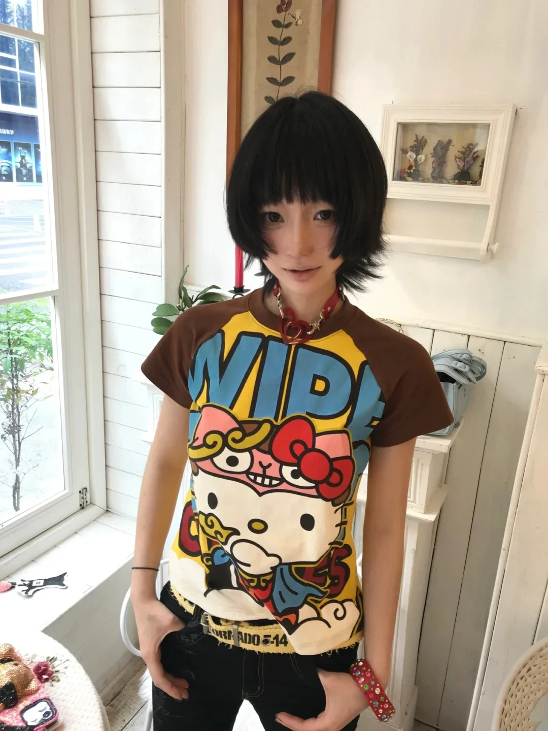 Sanrio Hello Kitty New Anime Fashion Short Tops Y2k Summer Cute Tees ...