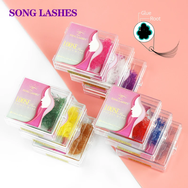 Song Lashes Eyelash Extension Rainbow Lashes C D Curl Makeup 6D 500 ...