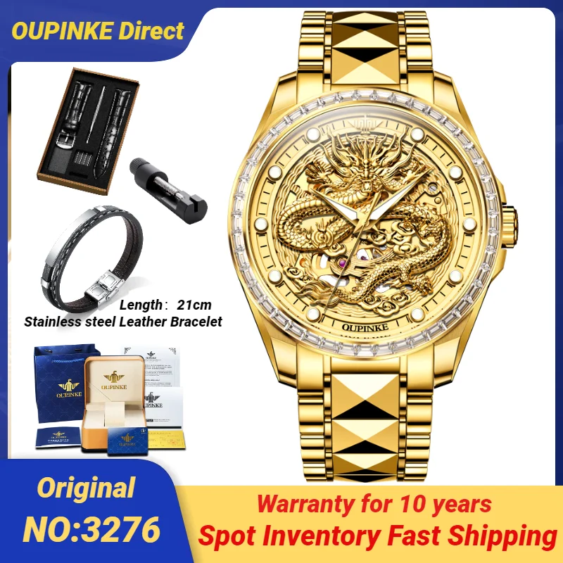 OUPINKE-relojes-automatizados-de-drag-n-dorado-para-hombre-pulsera-de ...