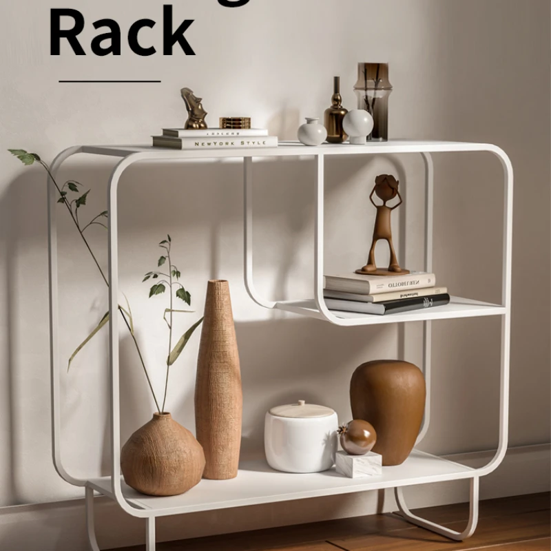 Nordic-simple-floor-shelf-sofa-display-internet-red-iron-art-bookshelf ...