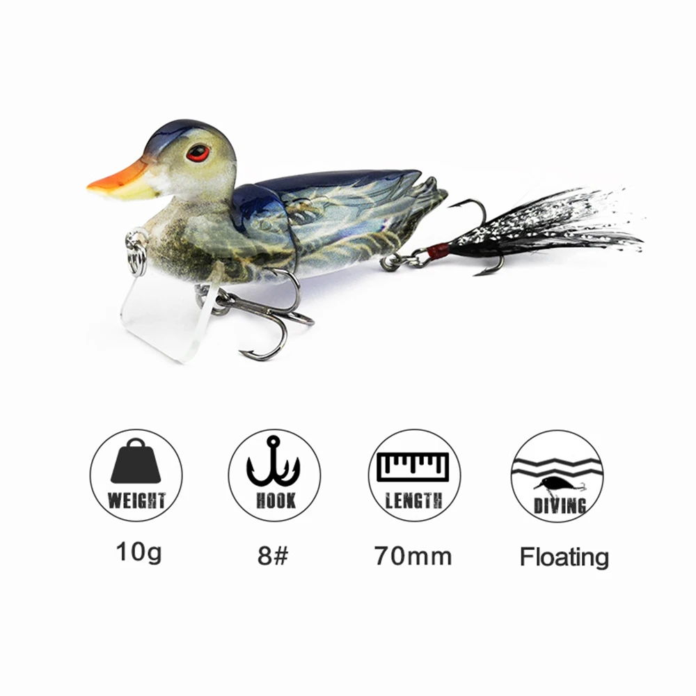 Fake-Bait-Sunfish-Fishing-Tackle-Lifelike-3d-Duck-7cm-11g-Fishing-Tools ...
