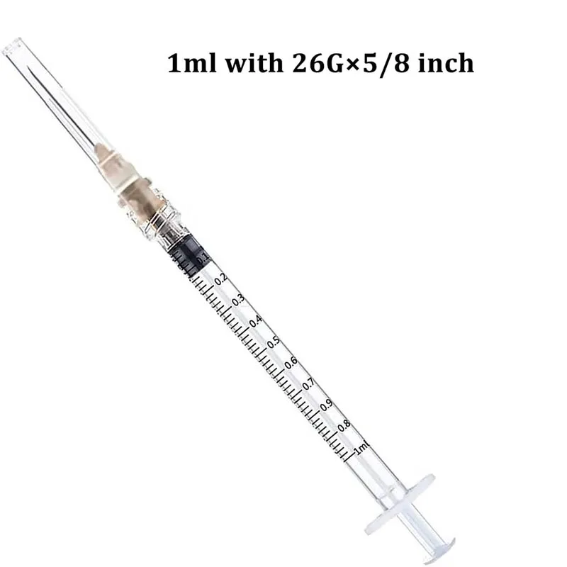 100pcs 1ml Sterile Luer Lock Syringe With 26G 16mm Needle Individually ...