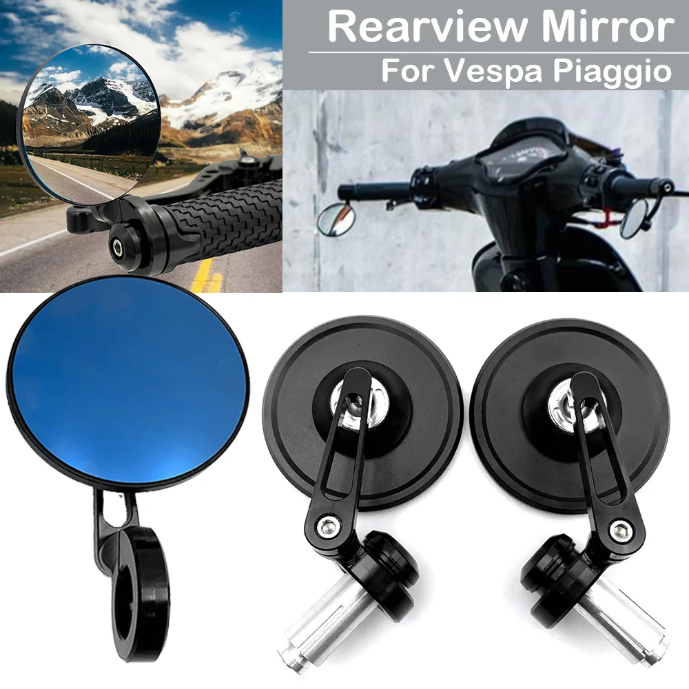 Motorcycle 360° Swivel Universal Handle Bar End CNC Rearview Mirror For ...