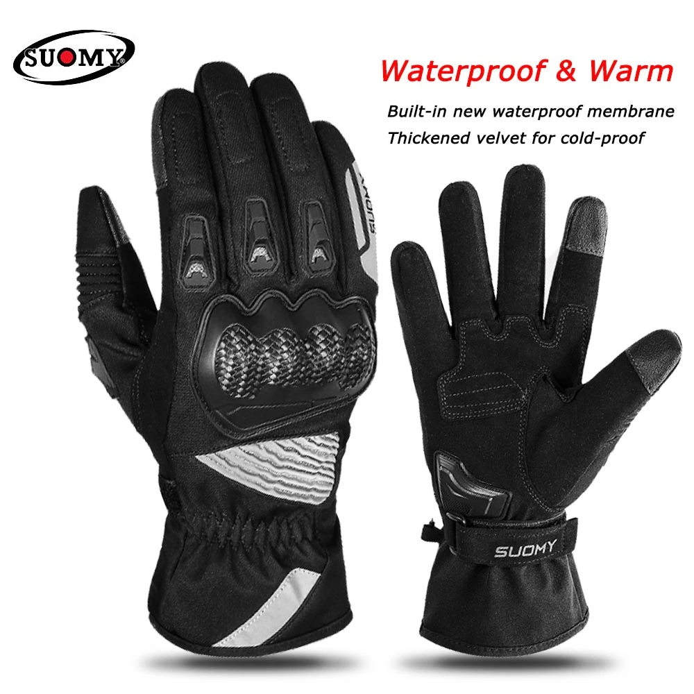 Motorcycle Gloves Waterproof Unisex Winter | Suomy Waterproof ...